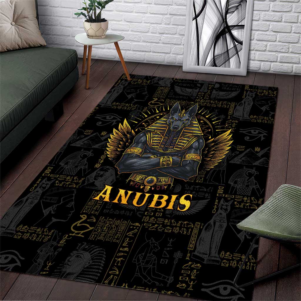 Anubis Egyptian God of Death Area Rug by AfricanPride