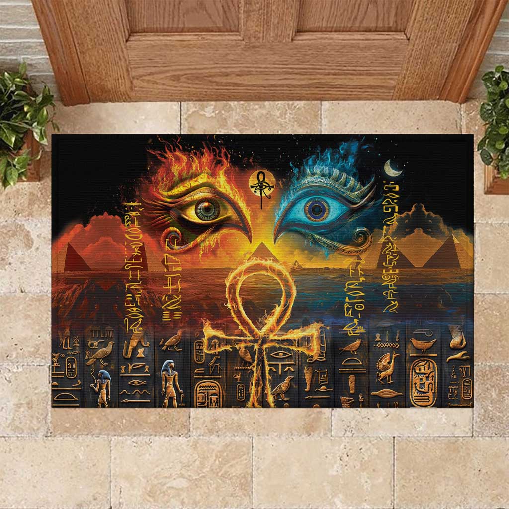 Eye of Ra and Eye of Horus Rubber Doormat Power and Magic Ancient ...