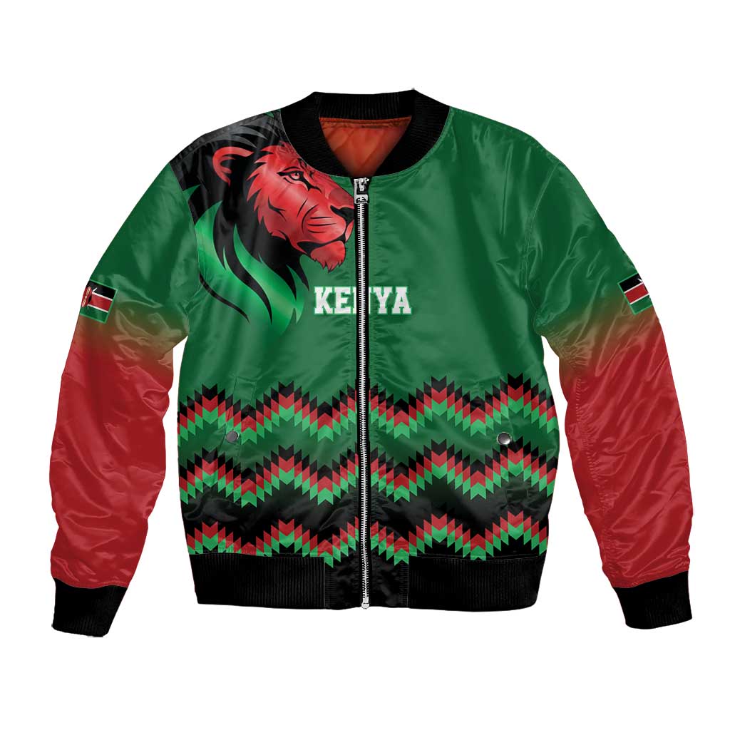 Custom Cricket Africa Kenya Bomber Jacket Green Lion Head with Kenyan ...