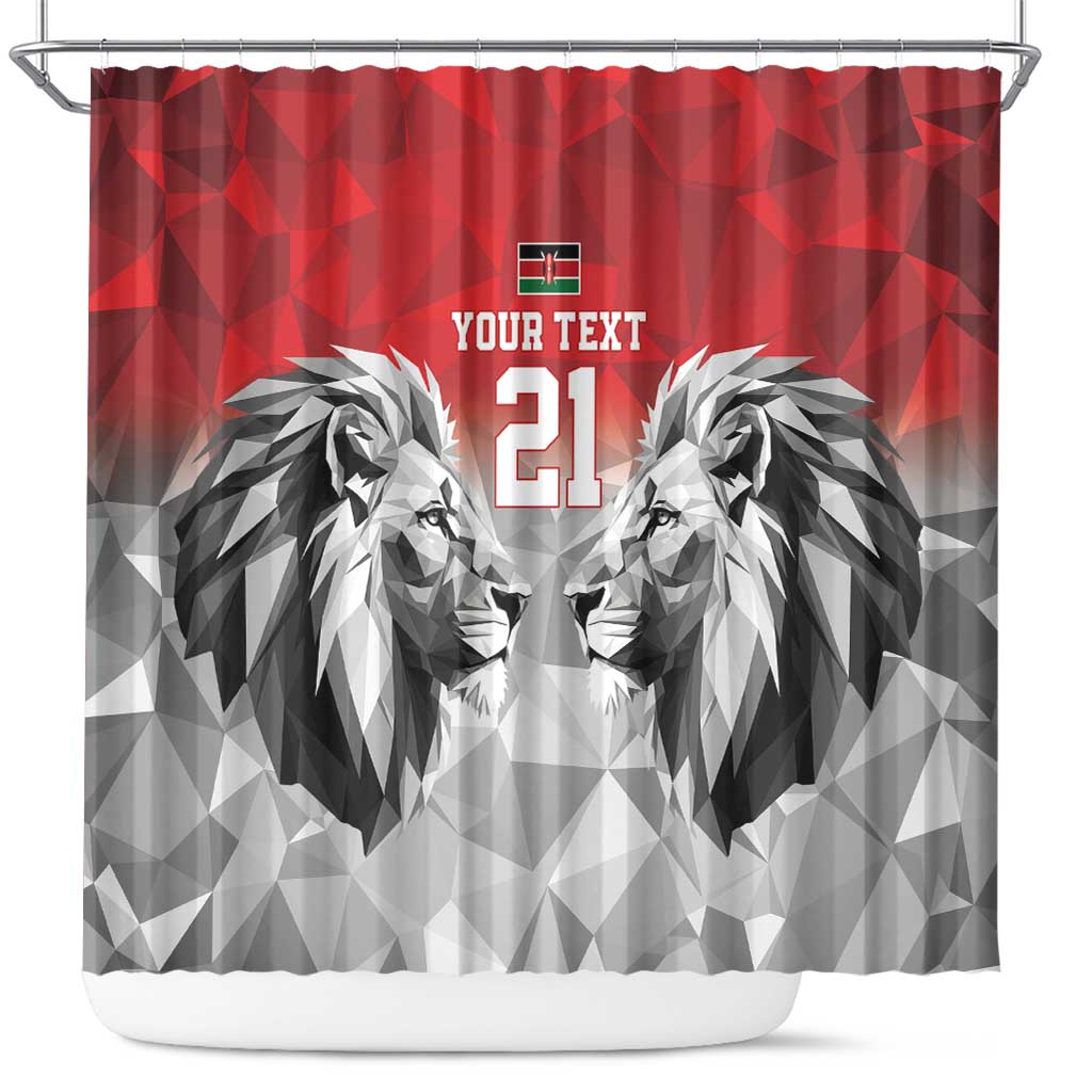 Custom Rugby Africa Kenya Shower Curtain Red Kenyan 22-23 Motif by ...