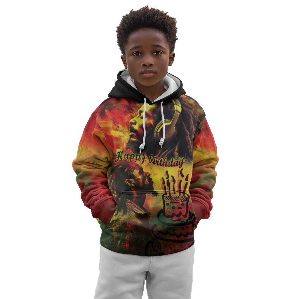 Happy Birthday King of Reggae Kid Hoodie by AfricanPride