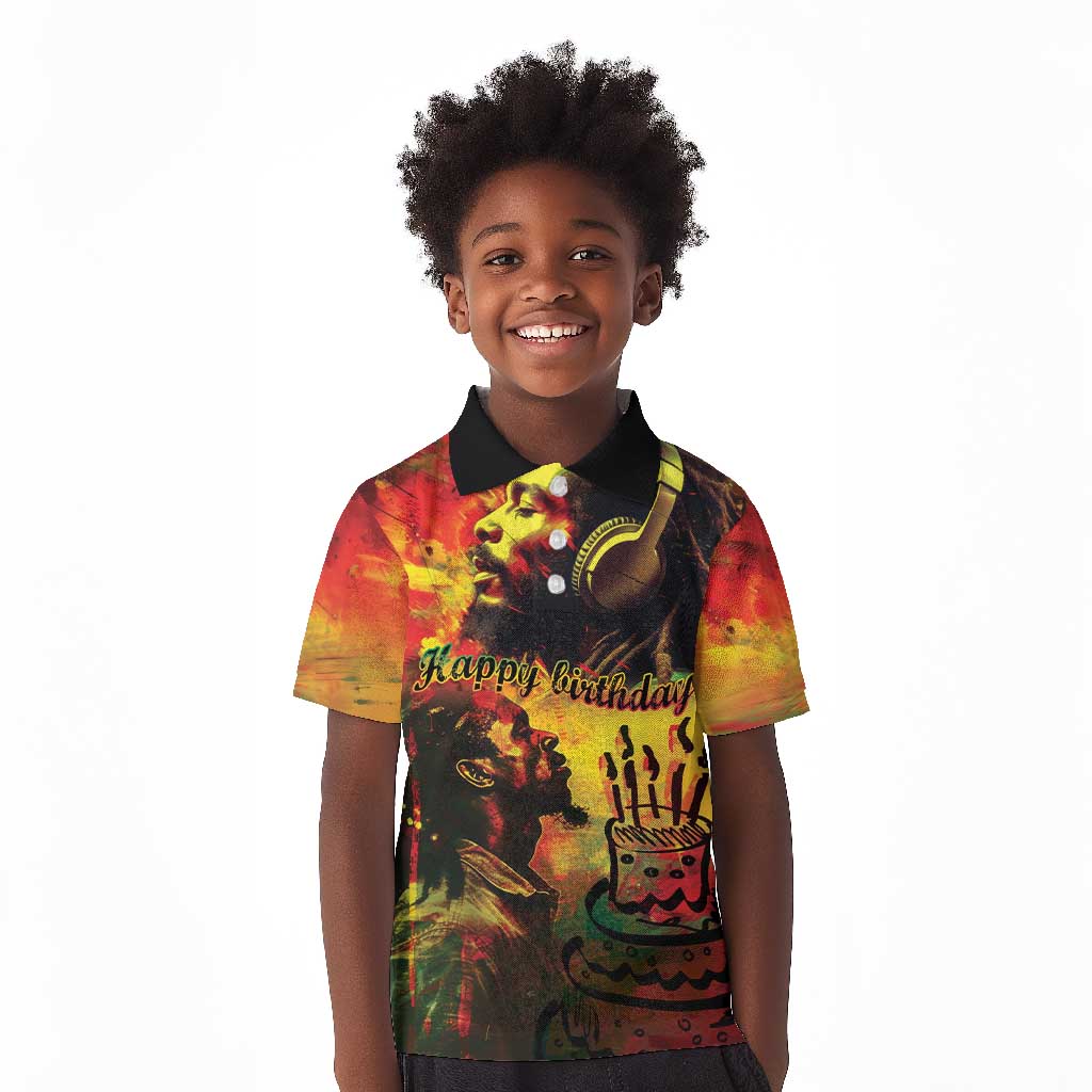 Happy Birthday King of Reggae Kid Polo Shirt by AfricanPride