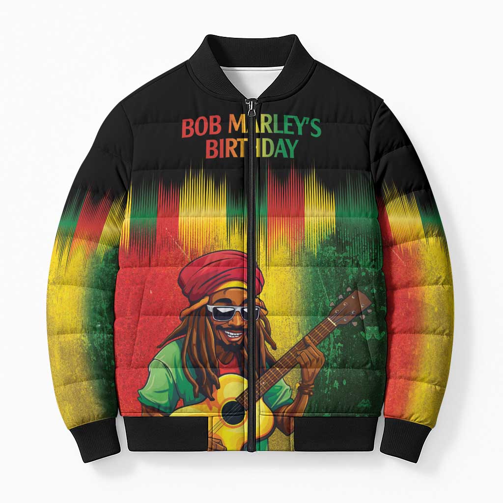 Honoring Reggae Legend Bob Birthday Bomber Puffer Jacket by African ...