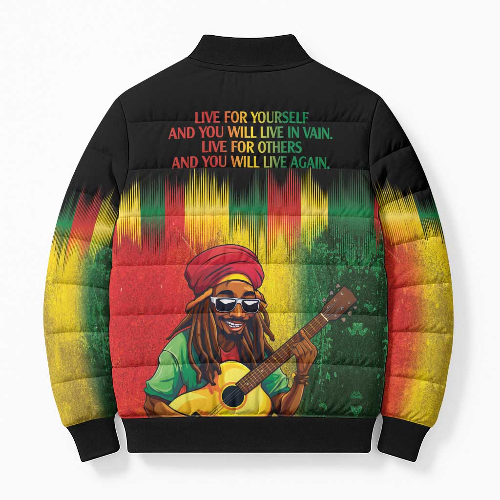 Honoring Reggae Legend Bob Birthday Bomber Puffer Jacket by African ...