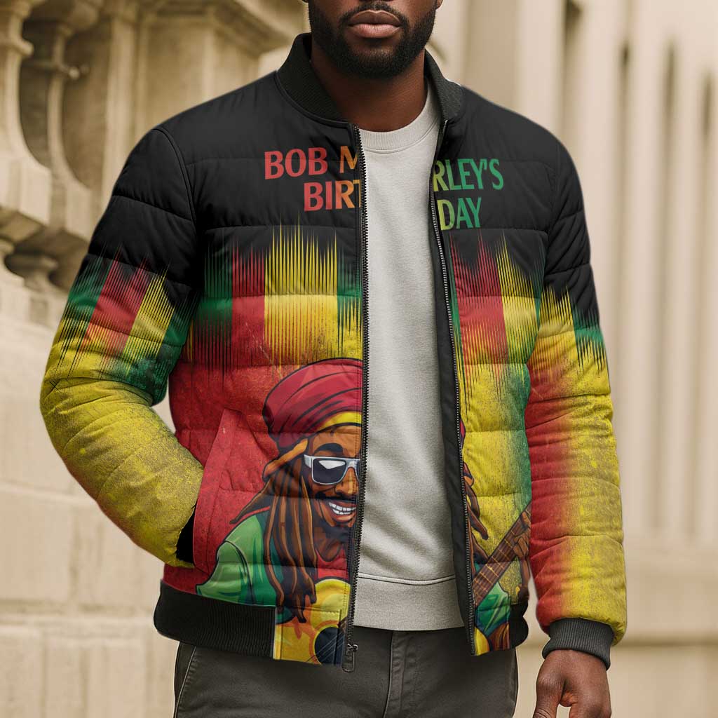 Honoring Reggae Legend Bob Birthday Bomber Puffer Jacket by African ...