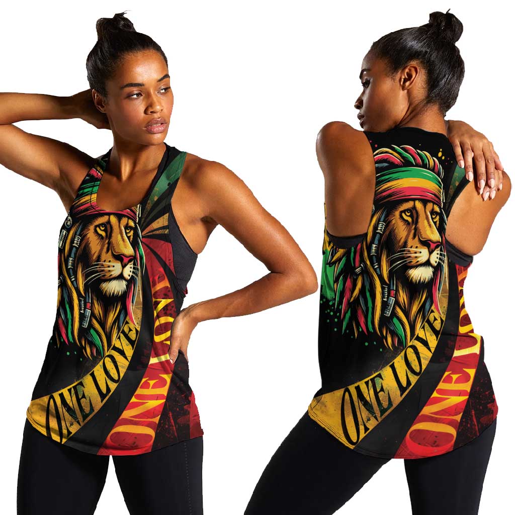Black Jamaican Women Racerback Tank Rastafarian Lion One Love by ...