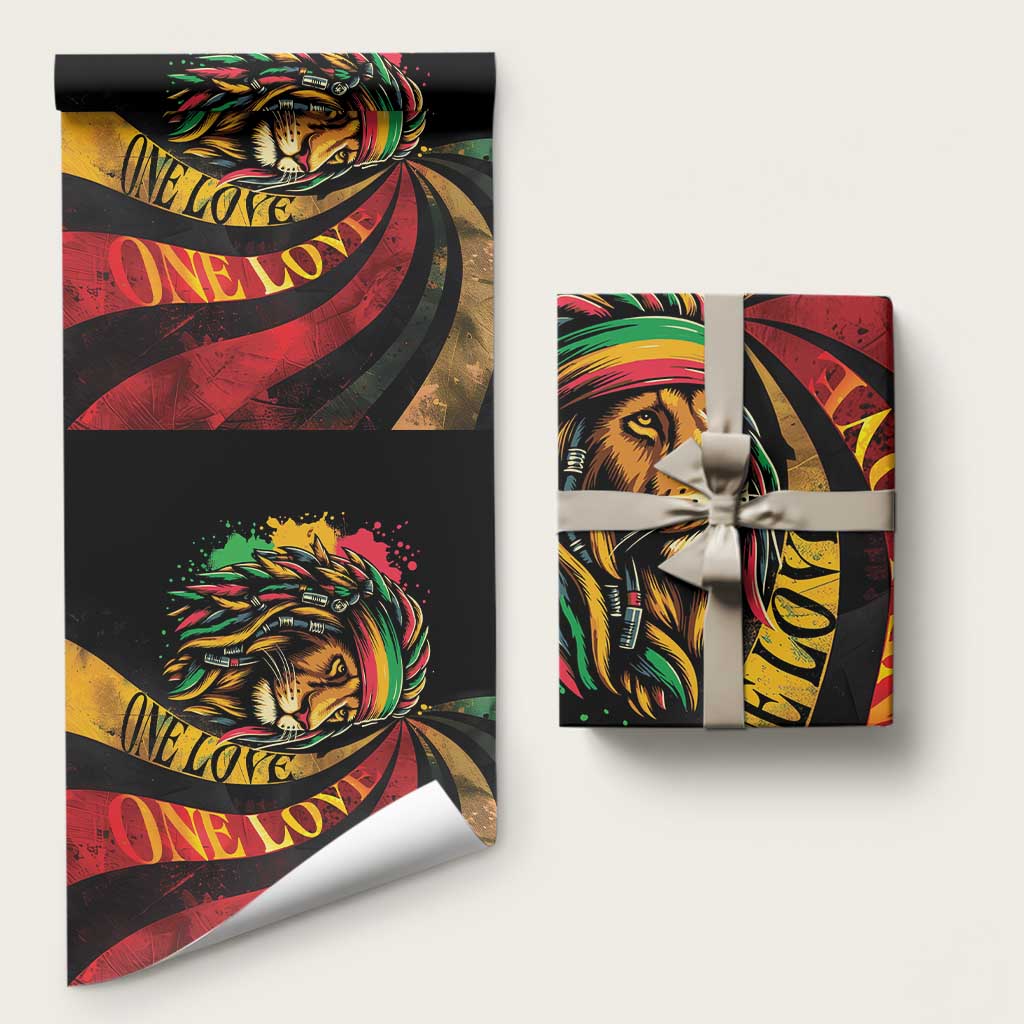 Jamaica Rastafarian Lion One Love Wrapping Paper Rastafarian Lion One ...