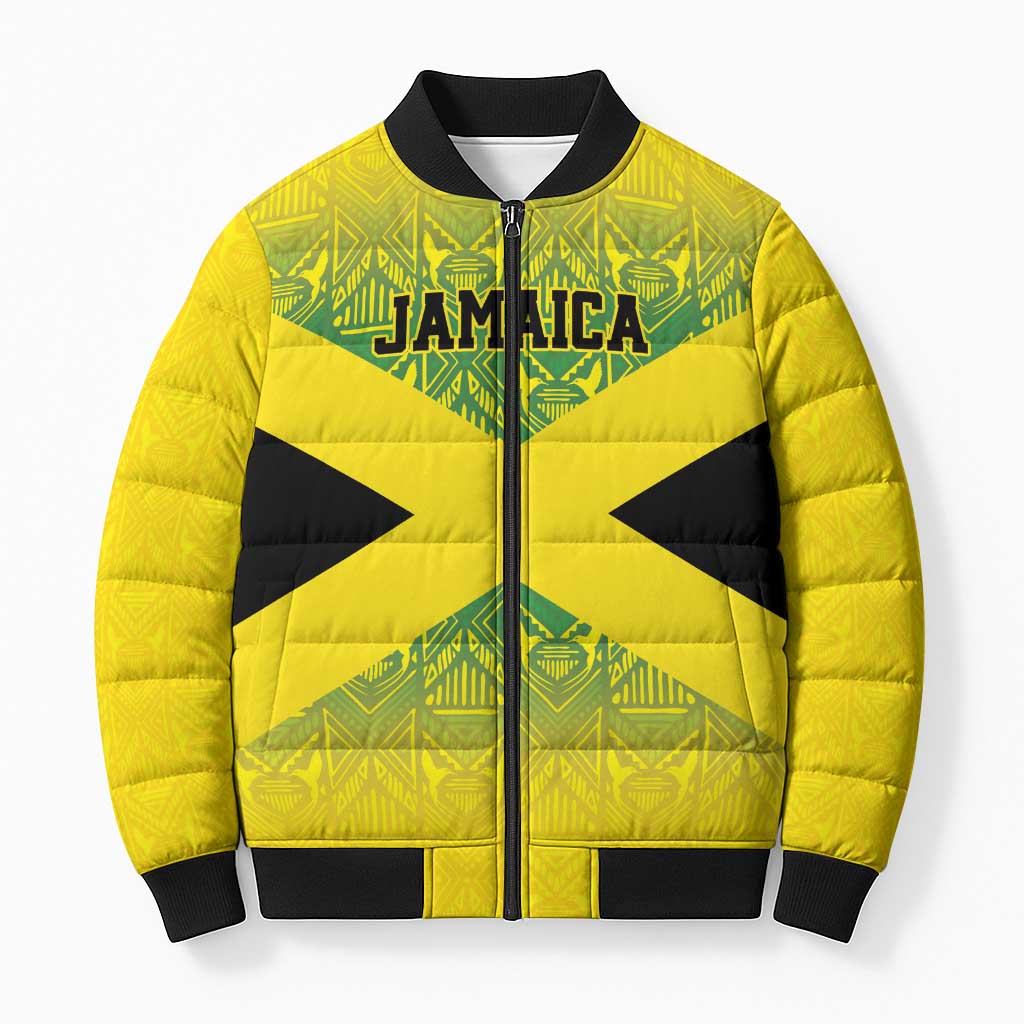 Afro-Jamaicans Custom Bomber Puffer Jacket Reggae Boyz With Traditional ...