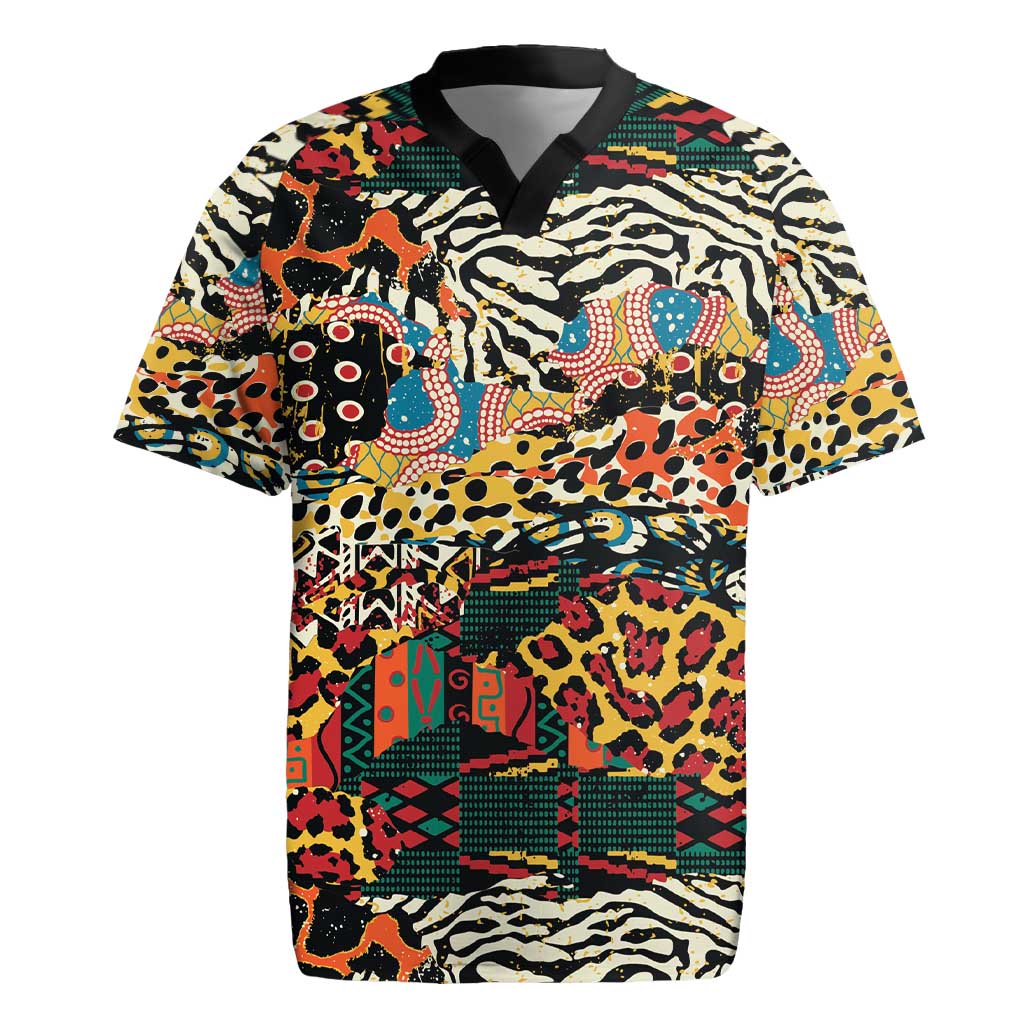 African Mixed Wild Animal Skins Rugby Jersey by AfricanPride