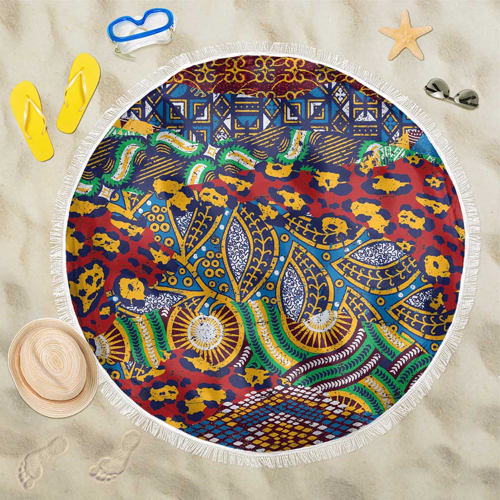 Traditional African Animal Skins Pattern Beach Blanket by AfricanPride