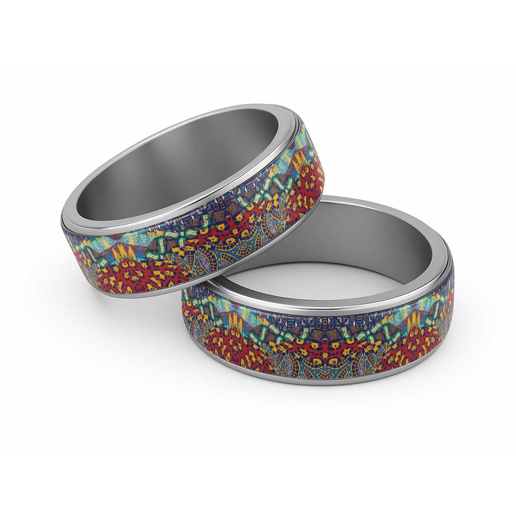 Traditional African Animal Skins Pattern Classic Ring by African Pride