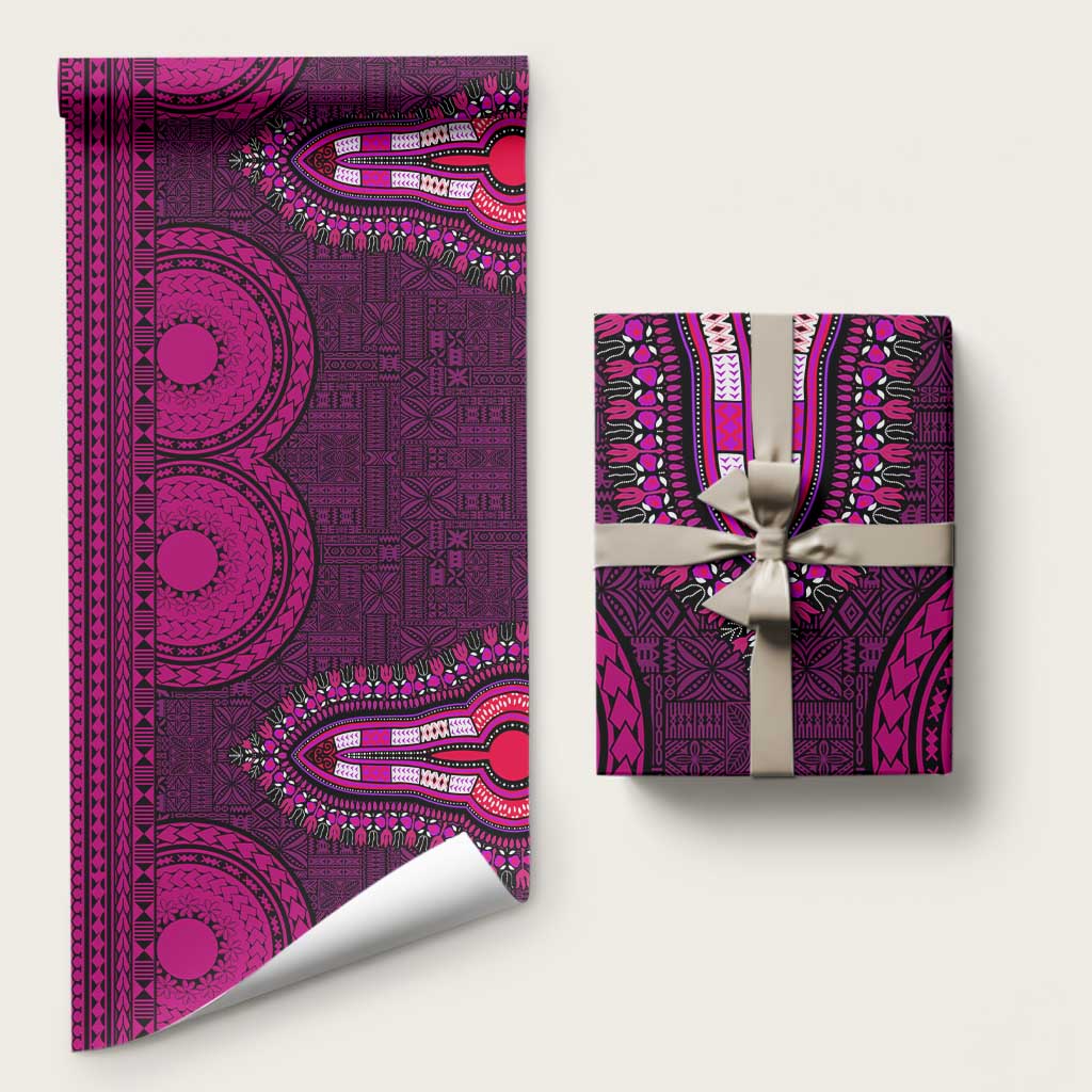 Pink Dashiki and Tapa Pattern Wrapping Paper Africa and Polynesia ...