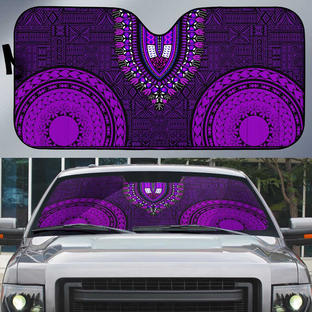 Purple Dashiki and Tapa Pattern Auto Sun Shade Africa-Polynesia ...