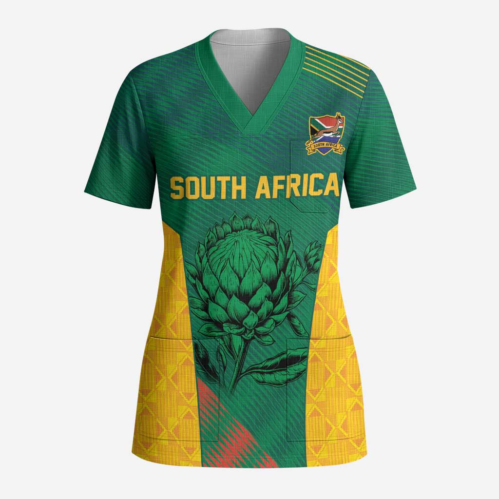 World Football 2026 South Africa Custom Scrub Top Tradional Protea ...
