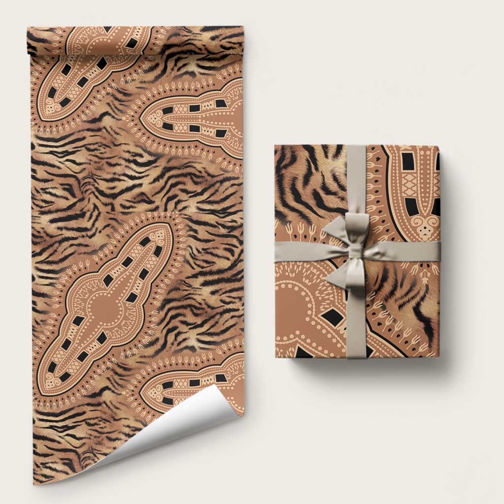 Africa Tiger Mix Dashiki Tribal Pattern Wrapping Paper by African Pride