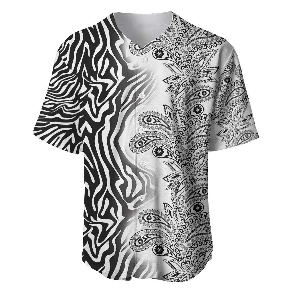 Afro Zebra Mix Paisley Tribal Pattern Baseball Jersey by AfricanPride