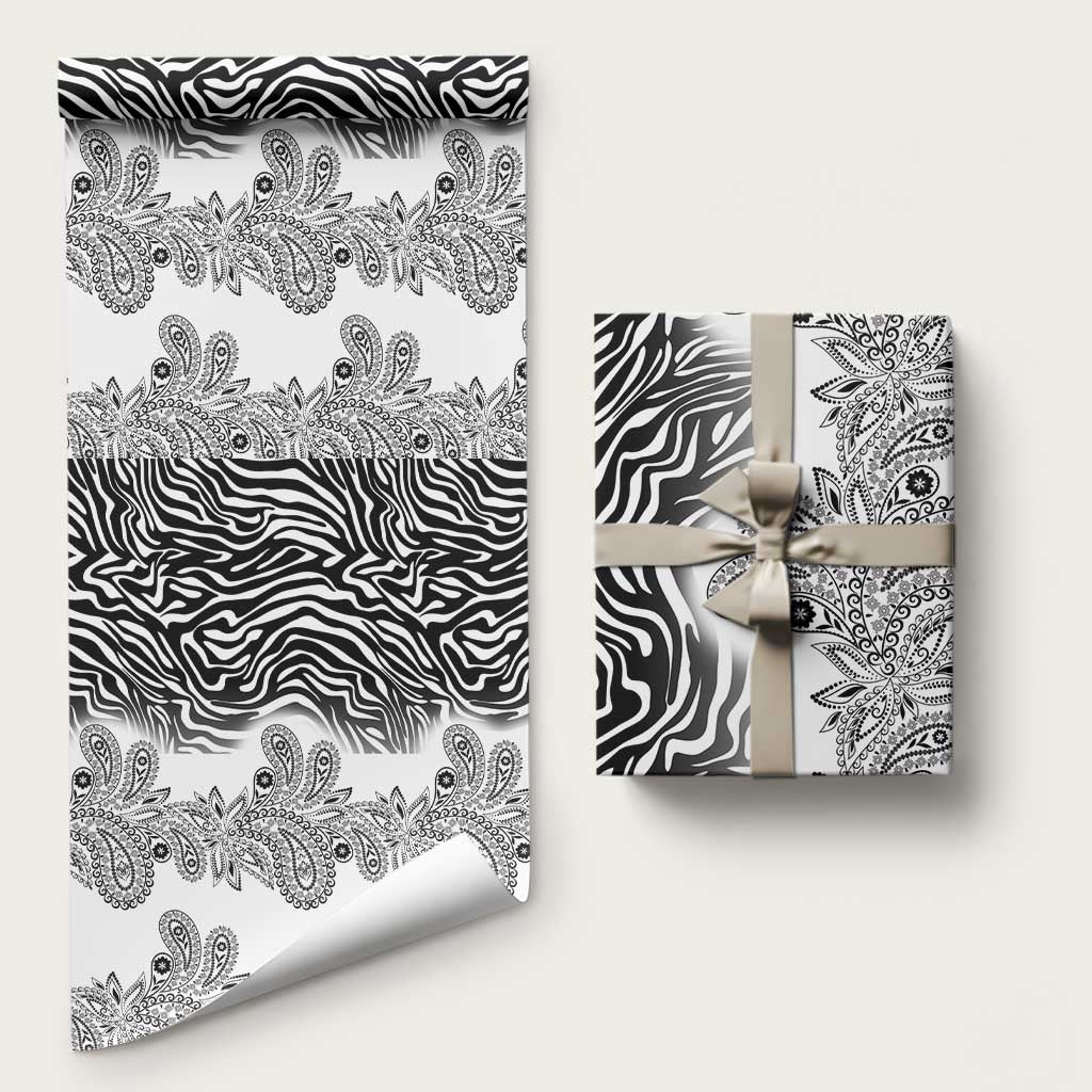 Africa Zebra Mix Paisley Tribal Pattern Wrapping Paper by African Pride