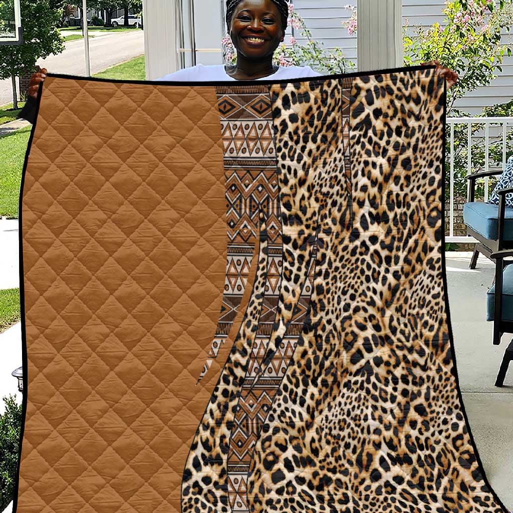 Afro Leopard Mix Native Tribal Pattern Quilt by AfricanPride
