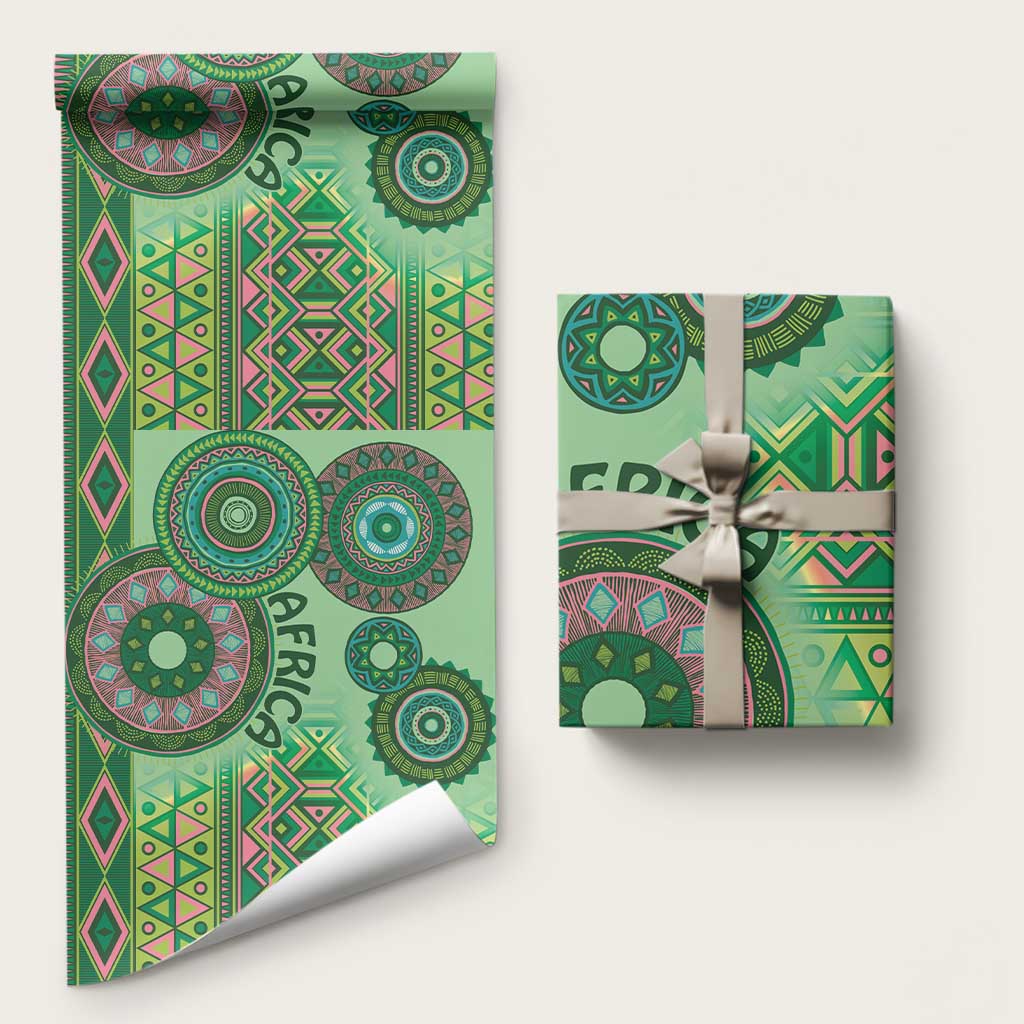 Africa Tribal Traditional Pattern Wrapping Paper Green Motif by African ...