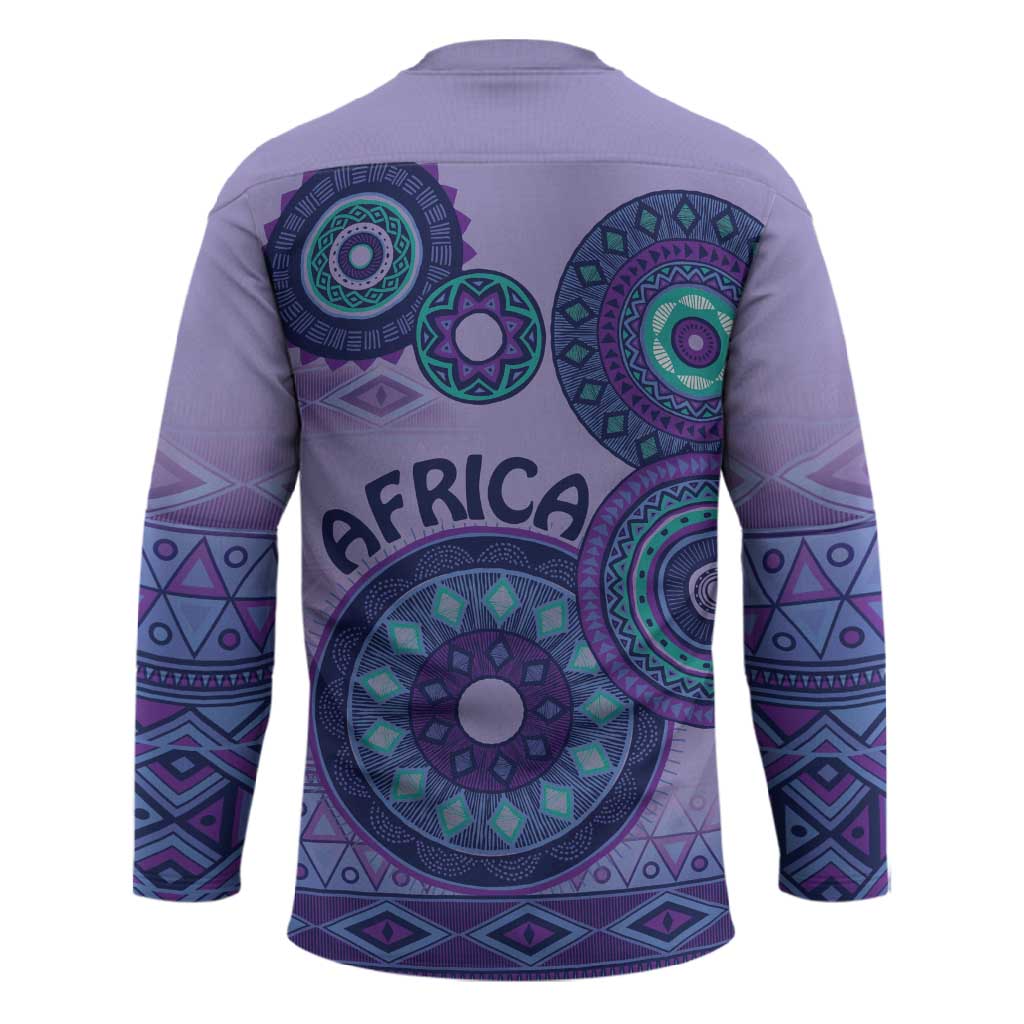 Africa Tribal Traditional Pattern Hockey Jersey Purple Motif by African ...