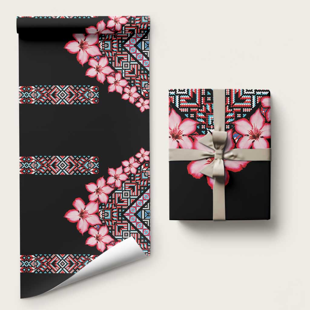 Africa Adenium Multiflorum Flowers Wrapping Paper Mix Native Tribal ...