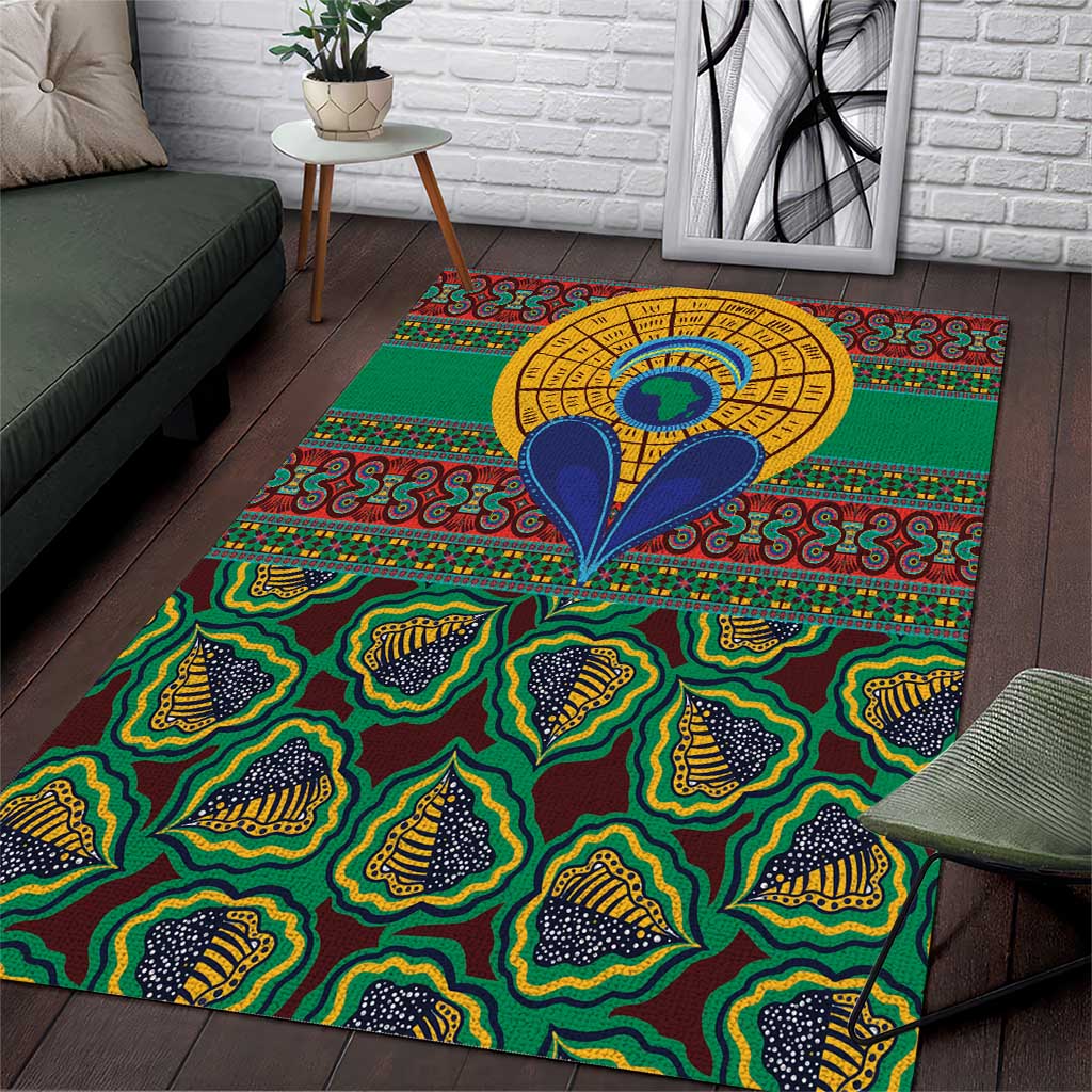 Afro Pattern Traditional Kanga Style Area Rug by AfricanPride