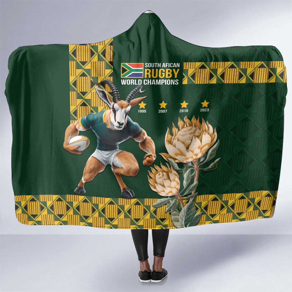 South Africa Rugby History World Champions Hooded Blanket Springboks ...