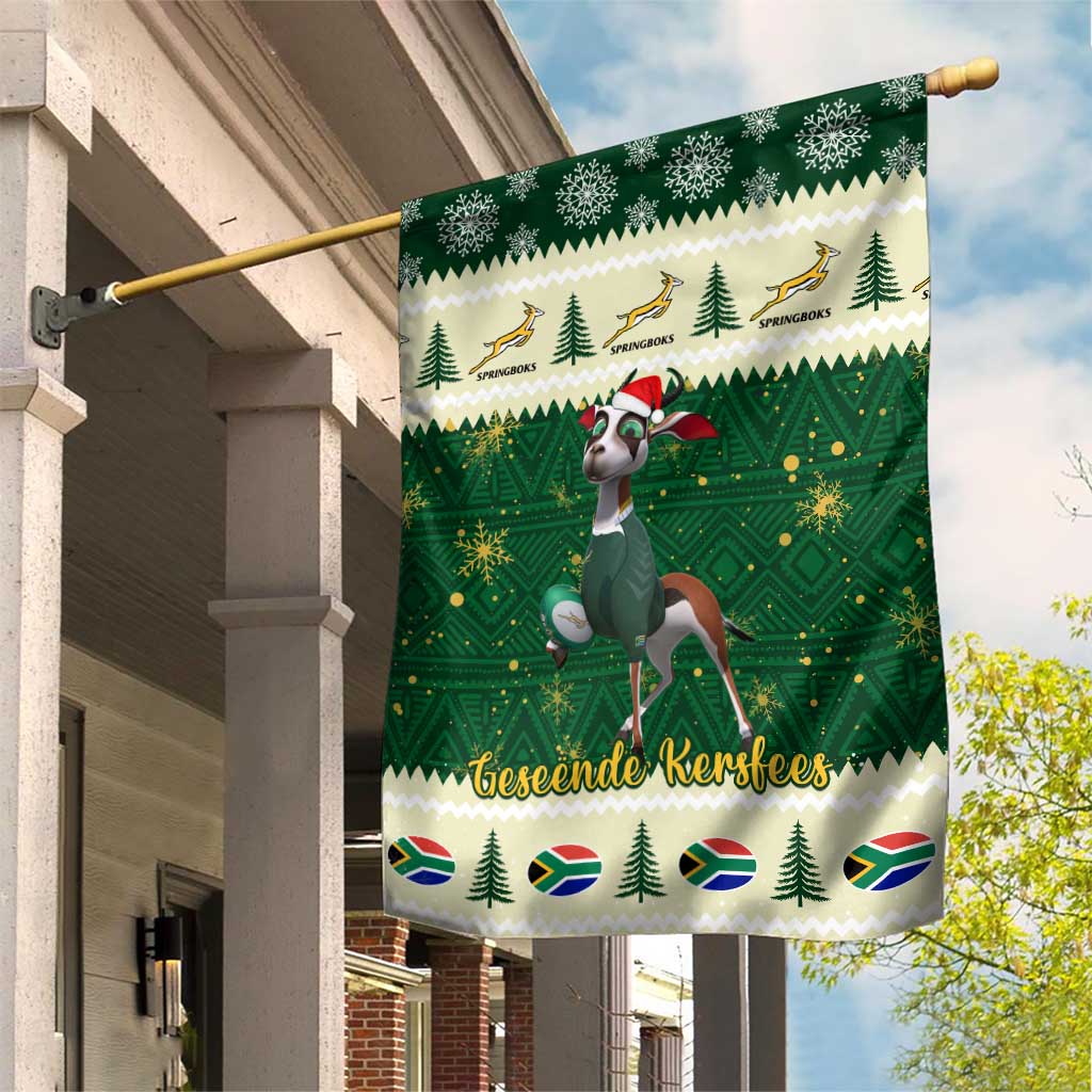 Custom South Africa Rugby Christmas Garden Flag Geseende Kersfees ...