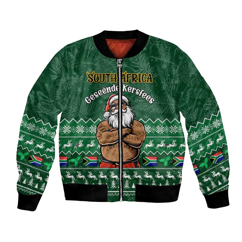 Personalised South Africa Christmas Bomber Jacket Cool Santa Claus With ...