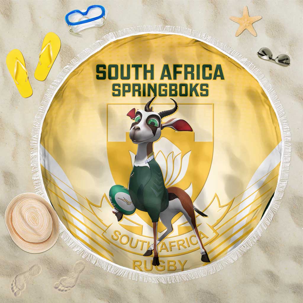 South Africa Rugby Beach Blanket Cute Springboks Mascot by AfricanPride