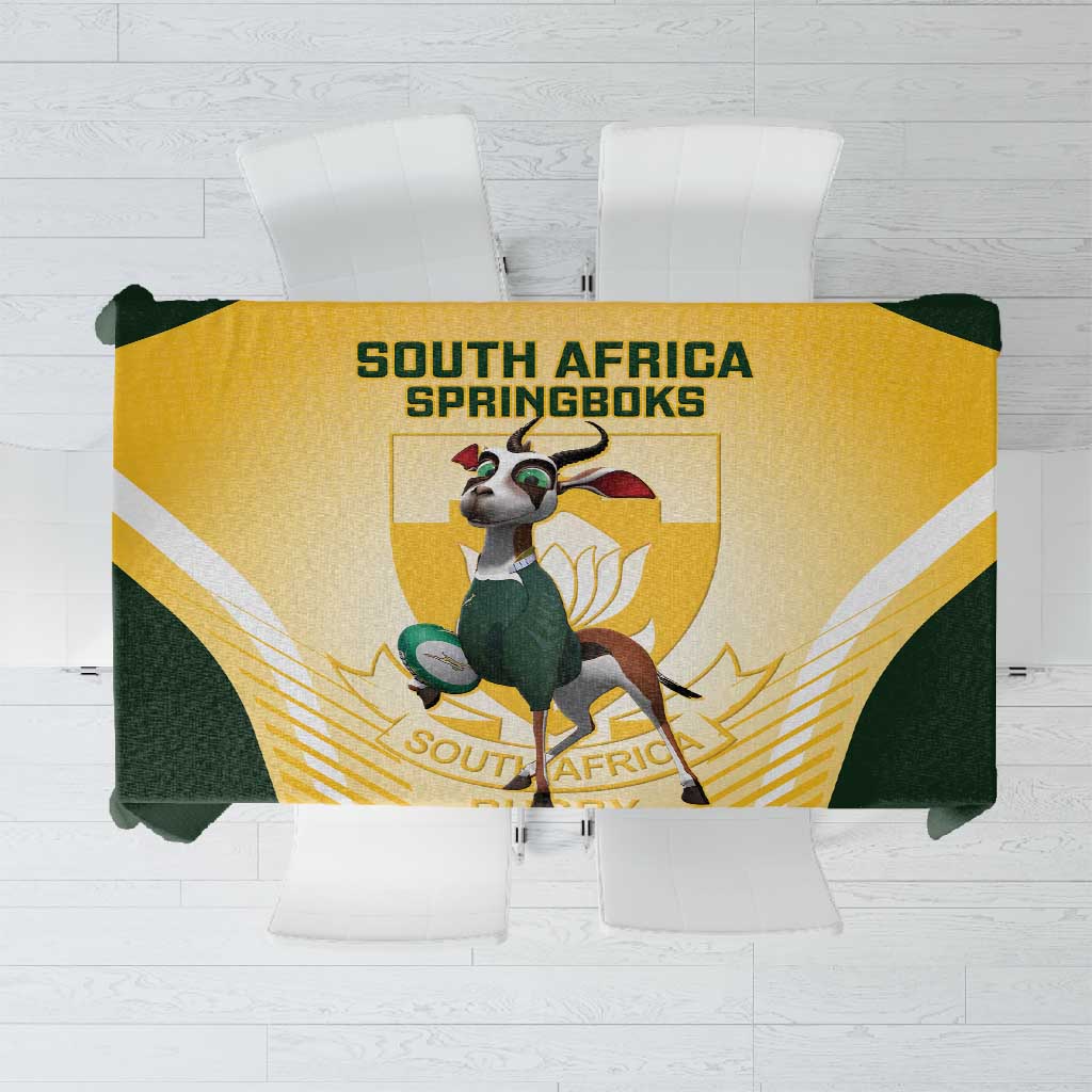 South Africa Rugby Tablecloth Cute Springboks Mascot by AfricanPride