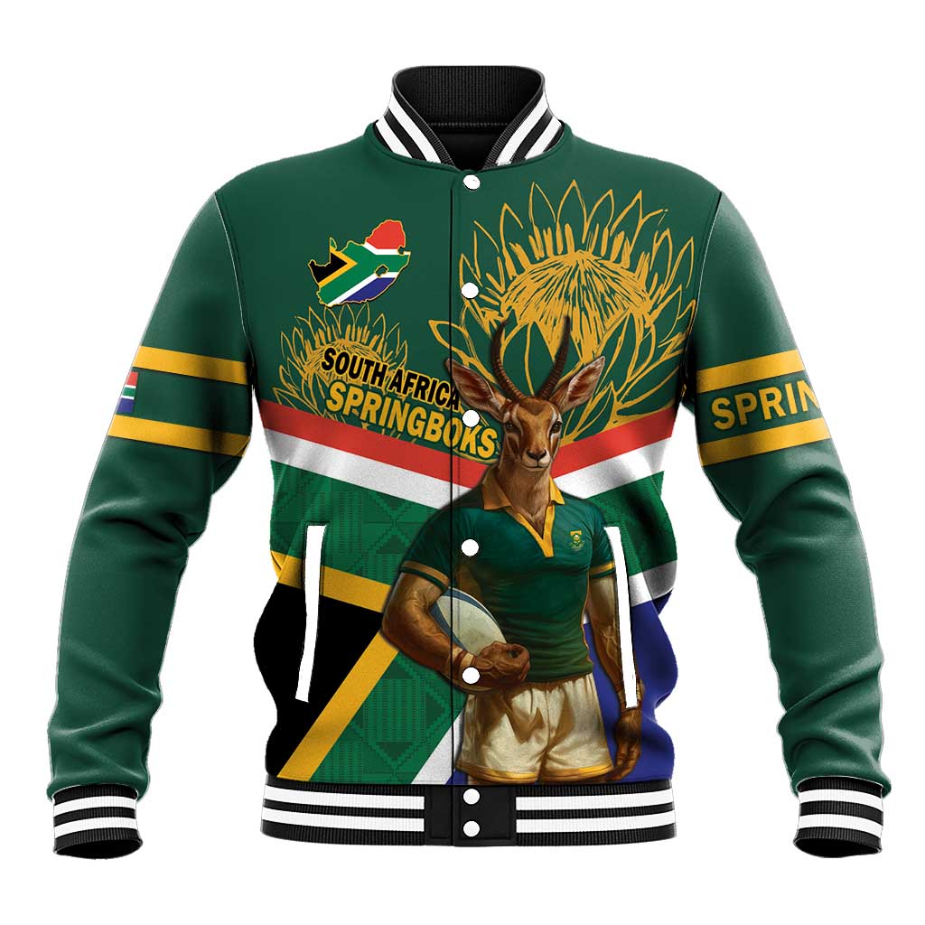 Custom South Africa Rugby Baseball Jacket 2024 Go Springboks Mascot ...