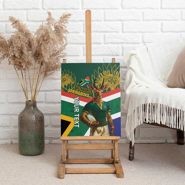 Custom South Africa Rugby Canvas Wall Art 2024 Go Springboks Mascot ...