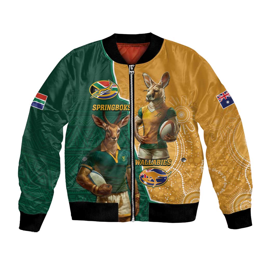 Personalised South Africa And Australia Rugby Bomber Jacket 2024 ...