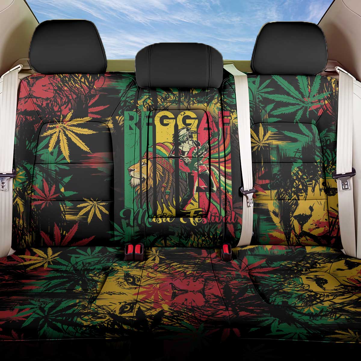 Jamaica Reggae Festival Back Car Seat Cover One Love Rastafari Culture ...