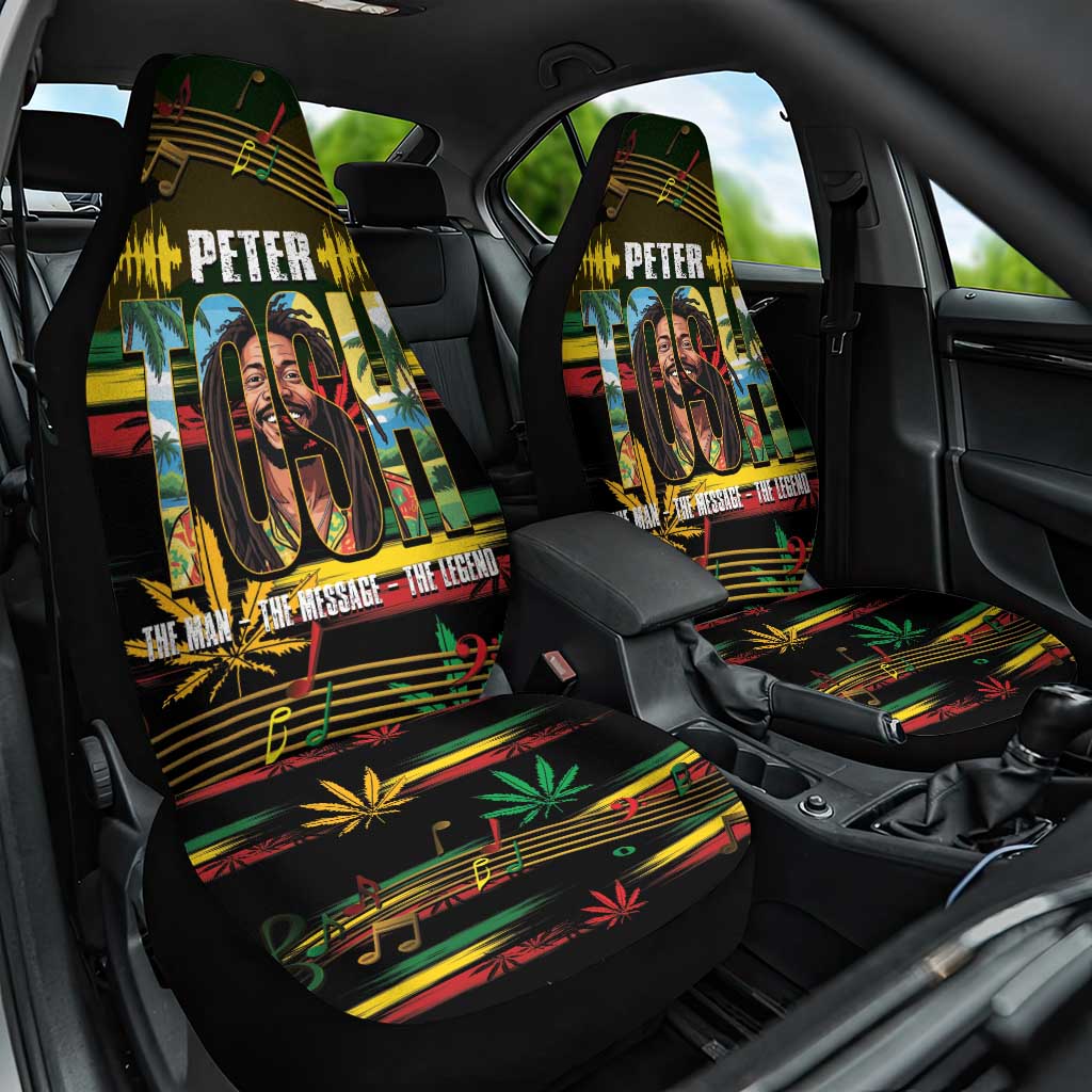 Jamaica Reggae Legend Tosh Car Seat Cover Cannabis Pattern by African Pride