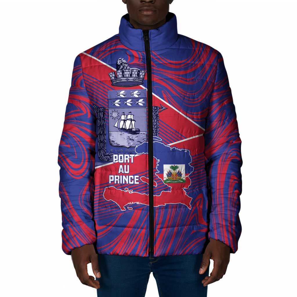 Port-au-Prince Afro-Haitians Padded Jacket Ayiti Map Pòtoprens Flag ...