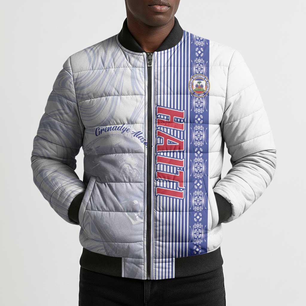 Custom Afro-Haiti Football Bomber Puffer Jacket 2026 Grenadye Alaso ...