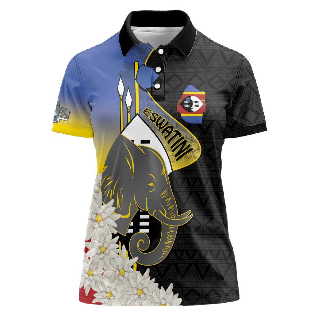 Afro Swaziland Somhlolo Day Women Polo Shirt Nguni Shield African ...