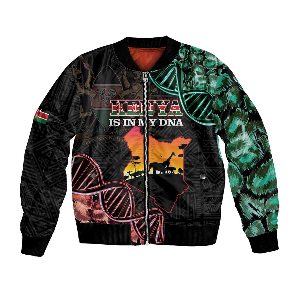 Afro Kenya Bomber Jacket Kenyan Is In My DNA - Jamhuri Day by AfricanPride