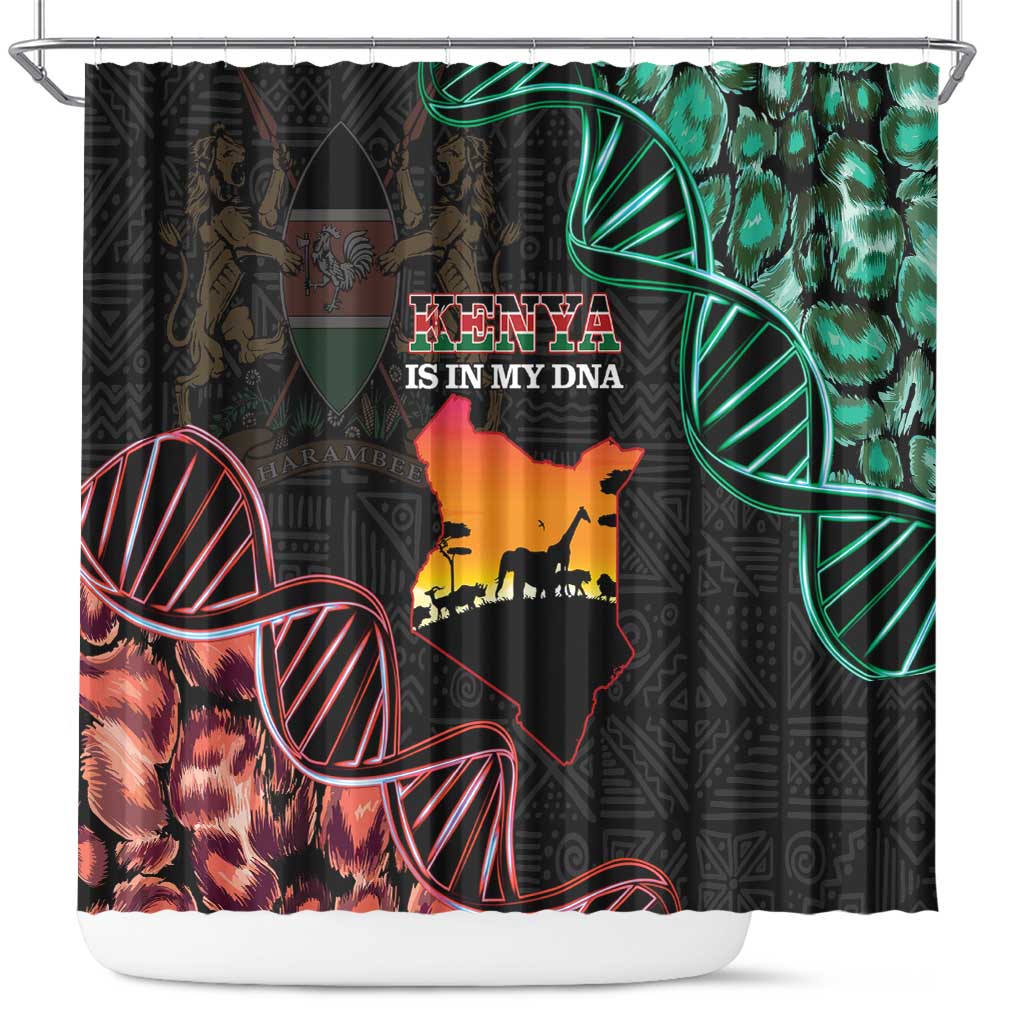 Afro Kenya Shower Curtain Kenyan Is In My DNA - Jamhuri Day by AfricanPride
