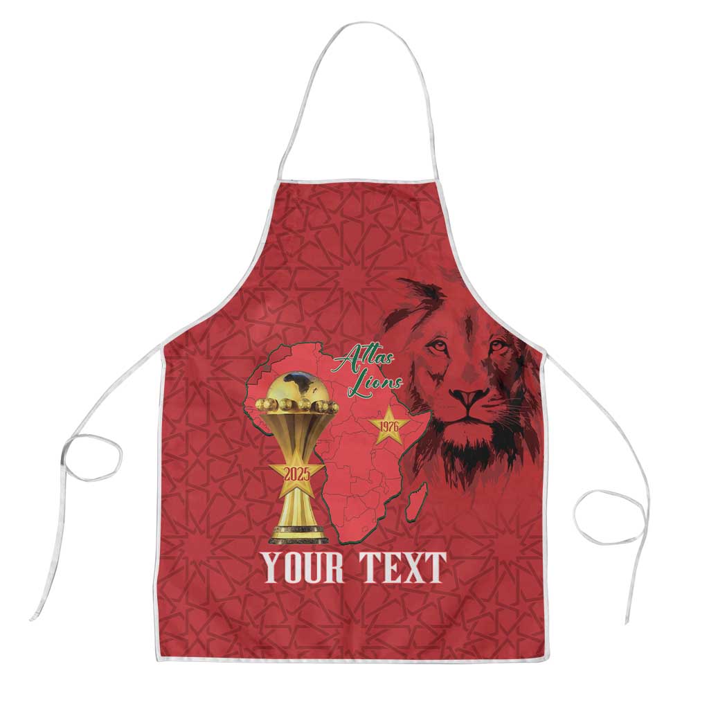 Morocco Football Custom Apron Atlas Lions Champions African Red Islamic ...