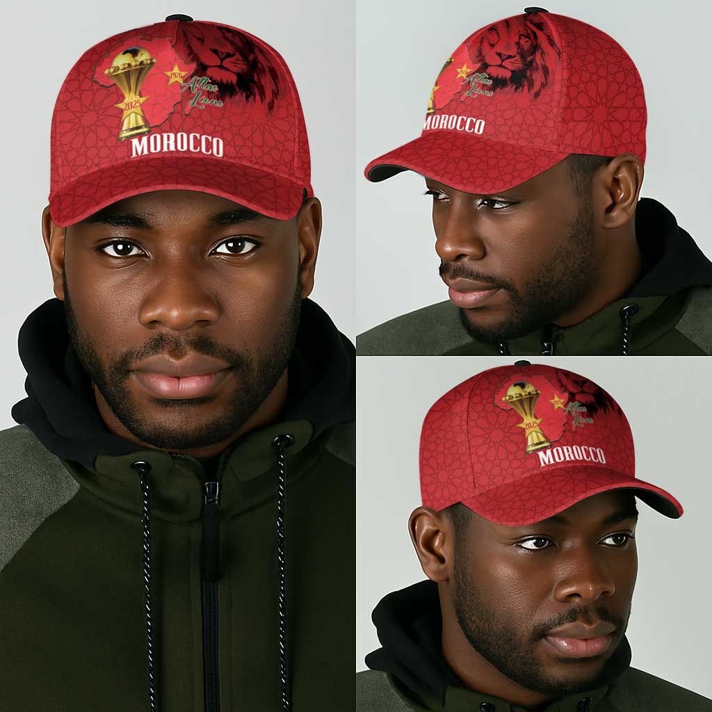 Morocco Football Classic Cap Atlas Lions Champions African Red Islamic ...