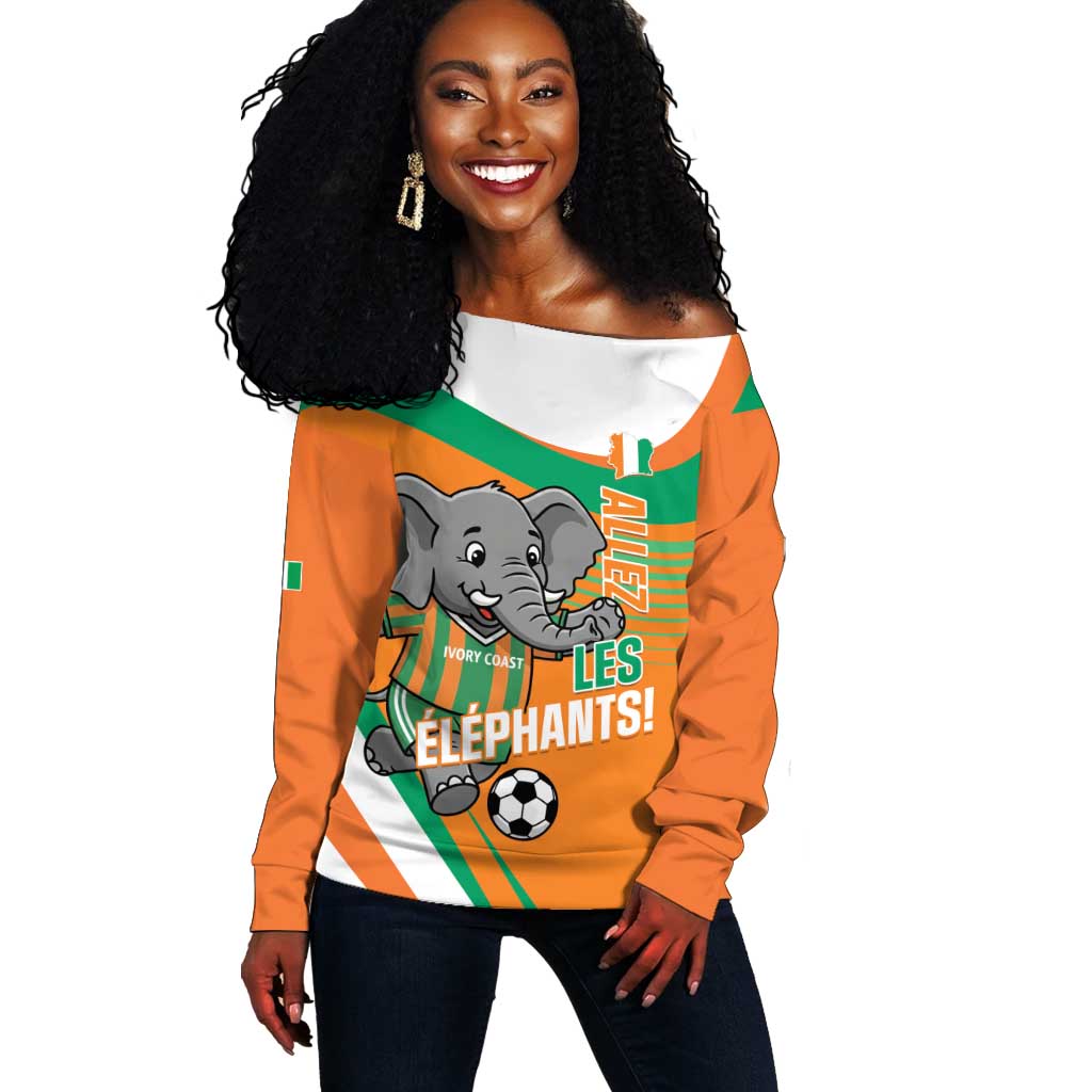 Custom Ivory Coast Football Off Shoulder Sweater 2026 Allez Les ...
