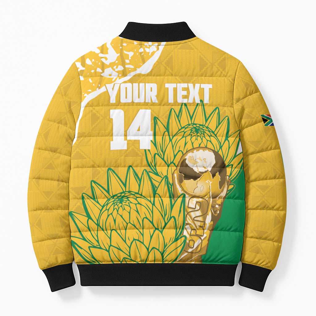 Custom South Africa Soccer Bomber Puffer Jacket 2026 Bafana Bafana Go ...