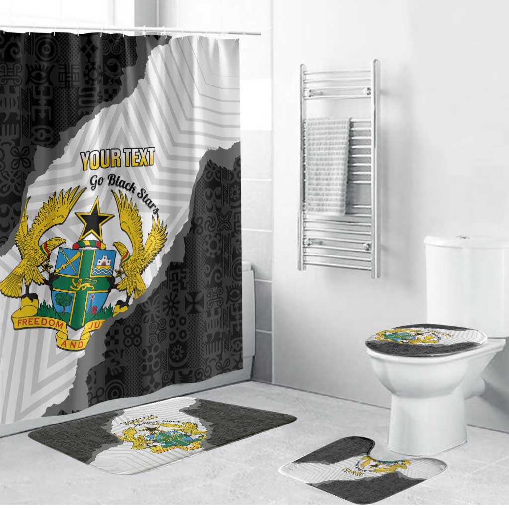 Custom Ghana Football Bathroom Set 2026 Go Black Stars Black Adinkra ...