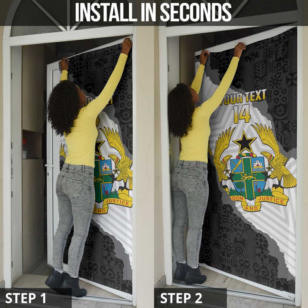 Custom Ghana Football Door Cover 2026 Go Black Stars Black Adinkra ...