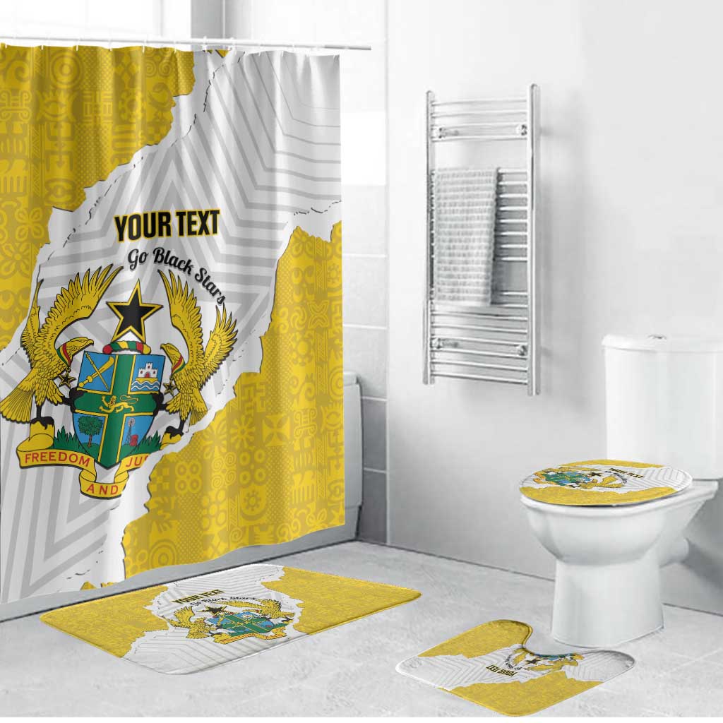 Custom Ghana Football Bathroom Set 2026 Go Black Stars Yellow Adinkra ...
