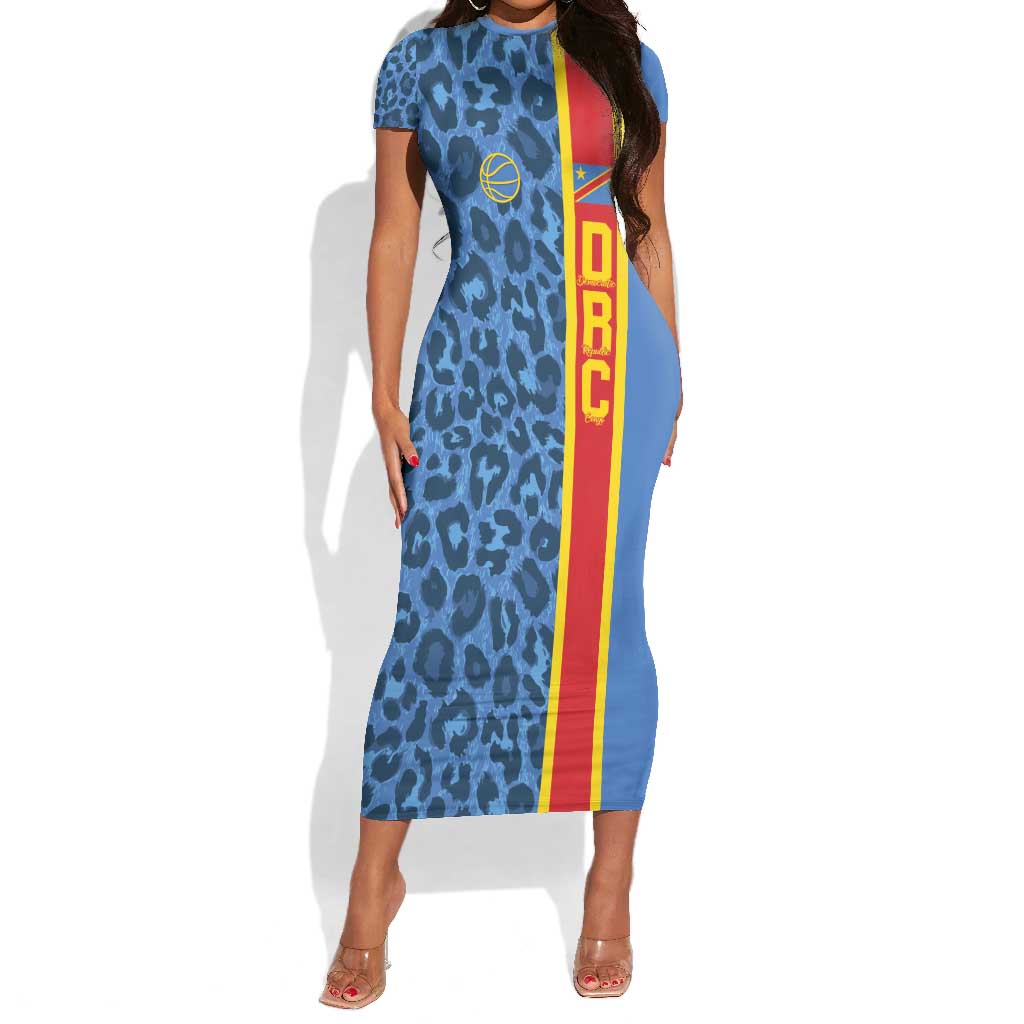 Afro Basketball Custom DR Congo Short Sleeve Bodycon Dress Come On ...