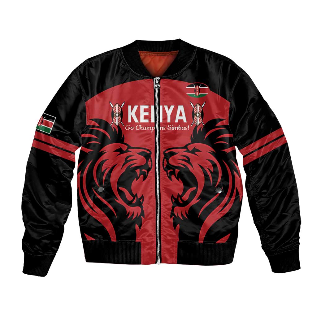 Custom Kenya Rugby Bomber Jacket 2024 Go Champions Simbas - Red by ...